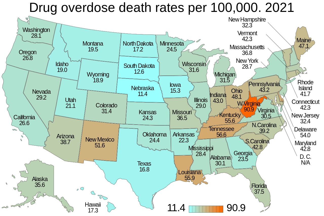 39 Drug Overdose Death Rates