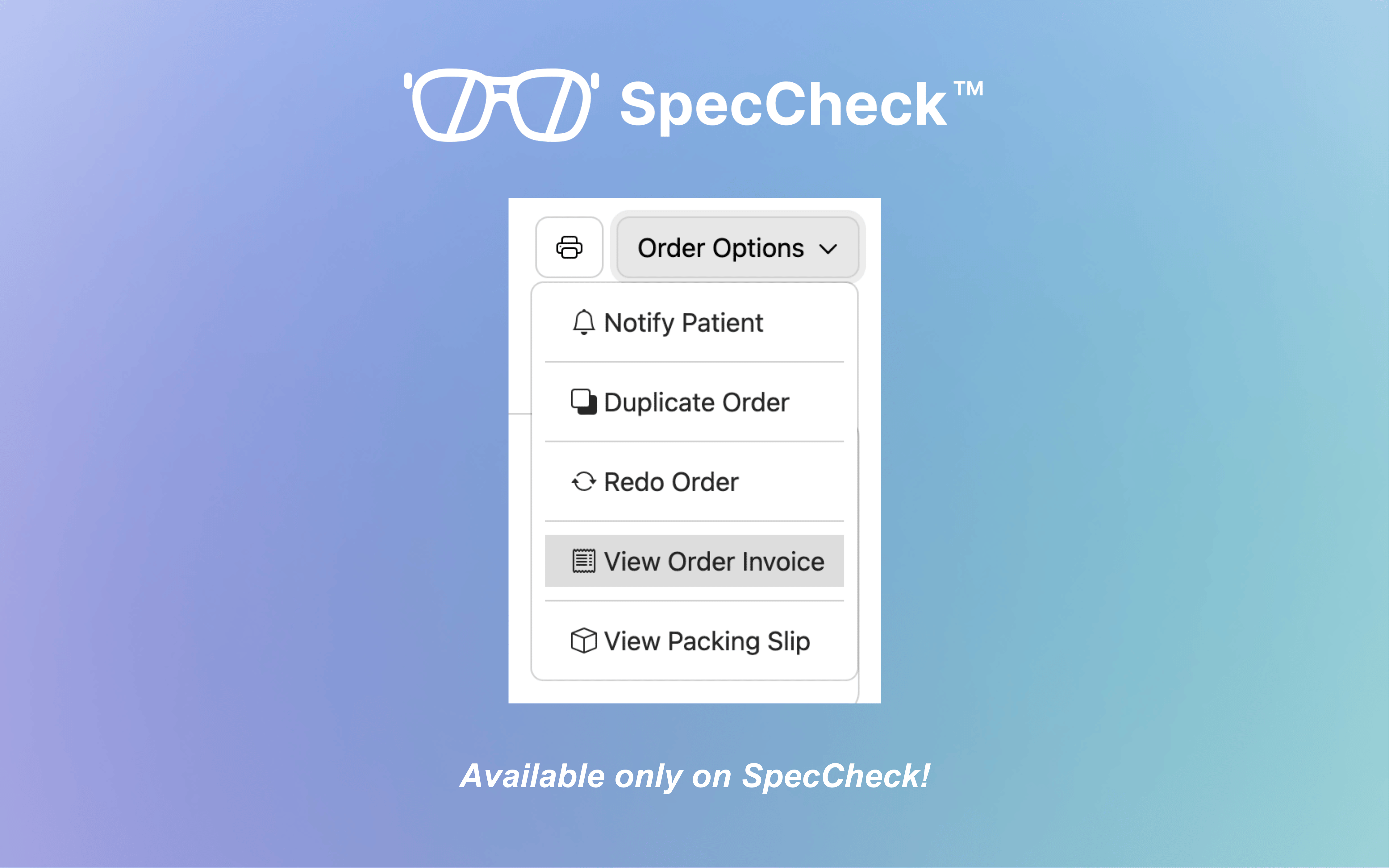 Individual Order Invoices - SpecCheck