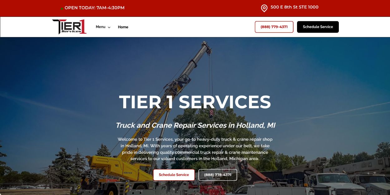 Truck & Crane Repair in Holland, MI | Tier 1 Services