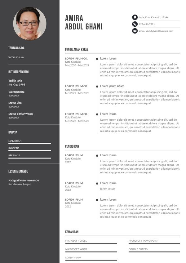 Panduan Menulis CV Menggunakan Templat Rusia