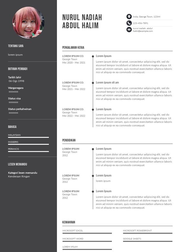 Panduan Menulis CV Menggunakan Templat Bahasa Thai