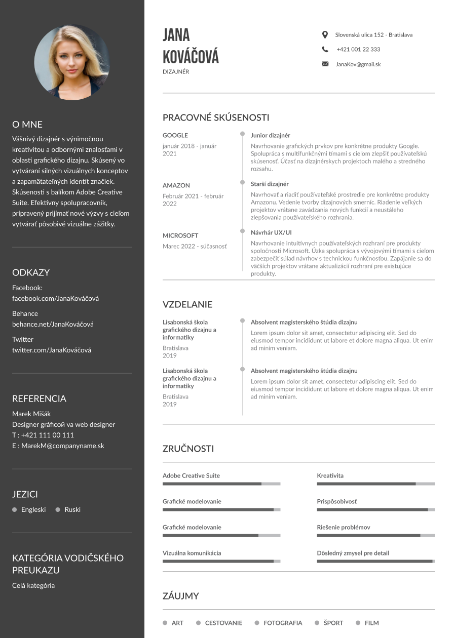 Panduan Menulis CV dalam Bahasa Slovak Menggunakan Templat