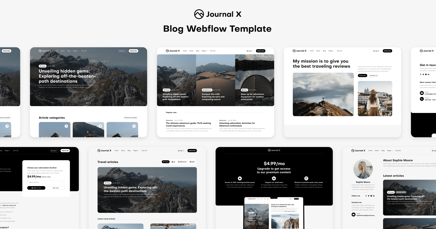 Articles V2 - Journal X - Webflow Ecommerce website template