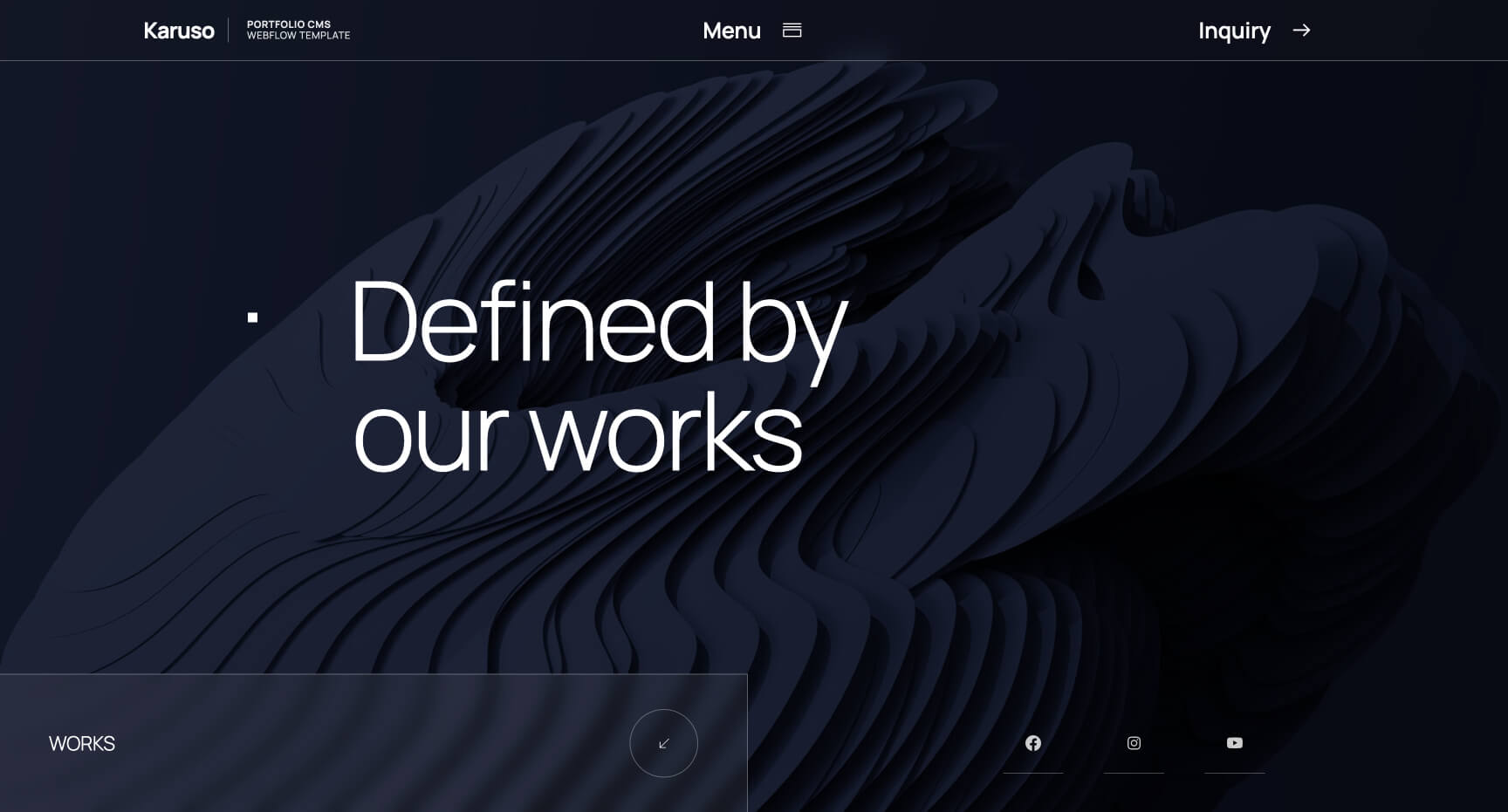 Karuso - Portfolio CMS Webflow template