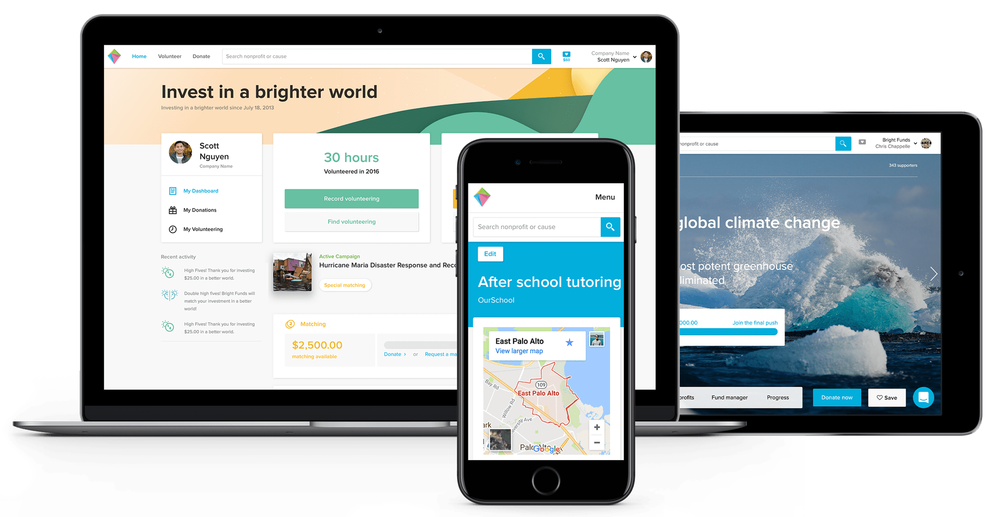 Bright Funds | Workplace Giving and Volunteering Software
