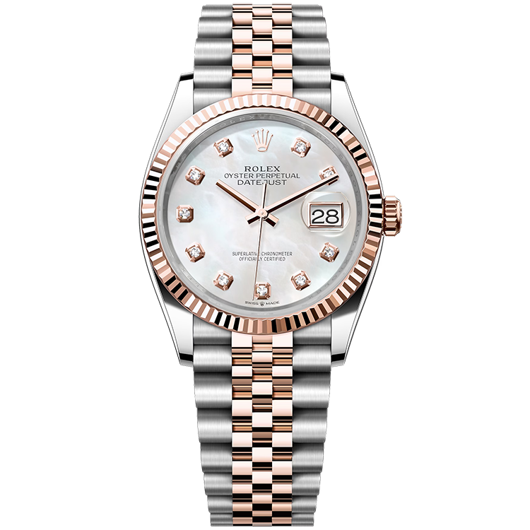 Rolex, Datejust 36, 126231, Mother of Pearl Dial, Steel & Rose Gold ...