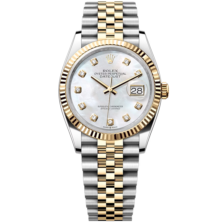 Rolex, Datejust 36, 126233, Mother of Pearl Dial, Steel & Yellow Gold ...
