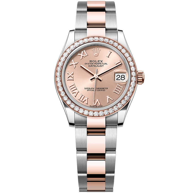 Rolex, Datejust 31, 278381RBR, Rose Sundust Roman Dial, Steel & Rose ...