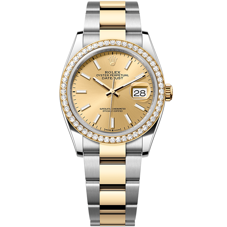 Rolex, Datejust 36, 126283RBR, Champagne Dial, Steel & Yellow Gold ...