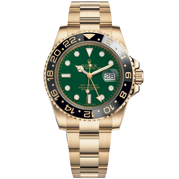 Rolex, GMT-Master II, 116718LN, Green Dial, Yellow Gold, Oyster ...