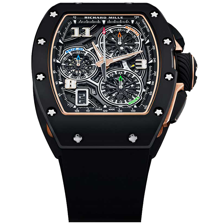 Richard Mille, RM 72-01, Skeleton Dial, Flyback Chronograph, Black ...