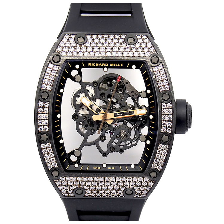 Richard Mille, RM 055, Skeleton Dial, "Bubba Watson", Rose Gold, Carbon Diamond Bezel, 50mm