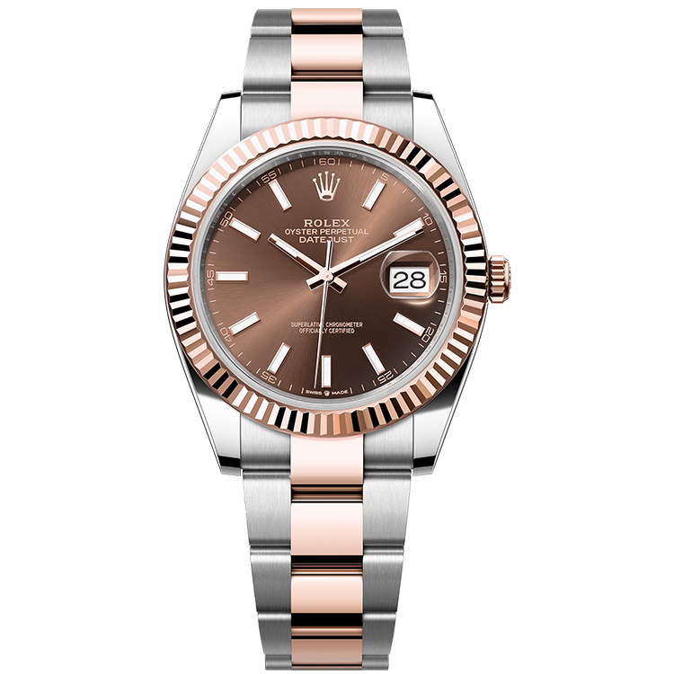 Rolex, Datejust 41, 126331, Chocolate Dial, Steel & Rose Gold, Fluted ...