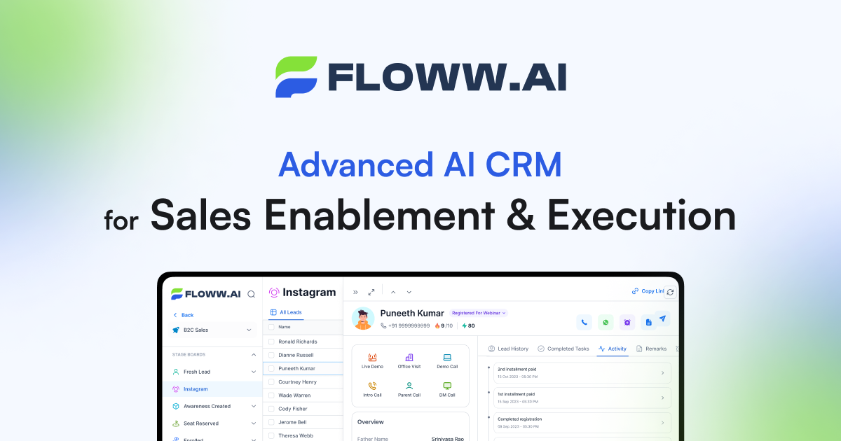 Floww.ai | Advanced AI CRM for Sales Enablement & Execution