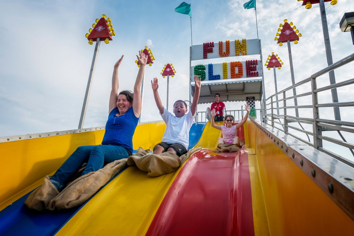 Fun Slide at Funland Fredericksburg, VA - Race to the Bottom with Friends!