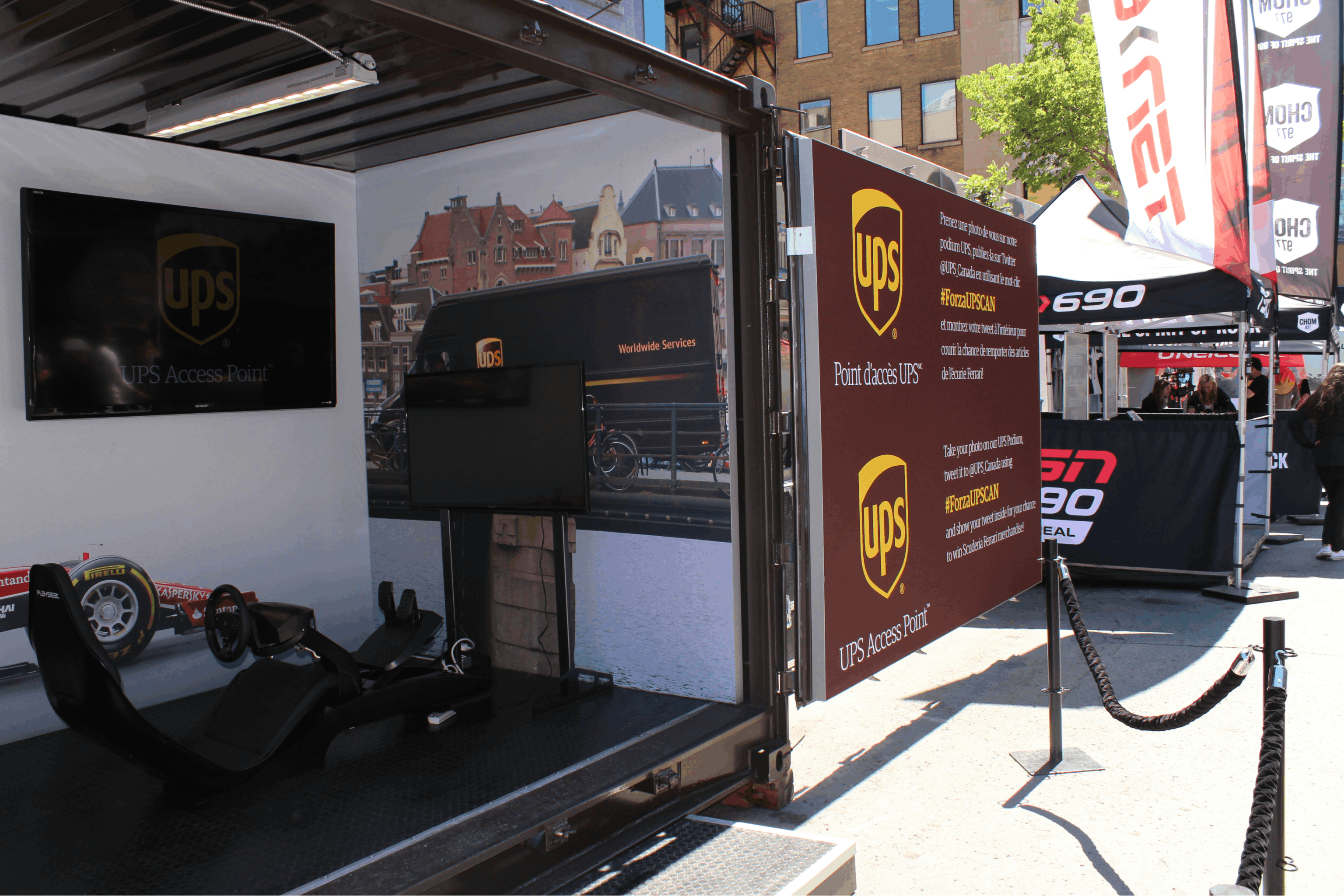 Marketing Container builds | UPS + Ferrari Podium