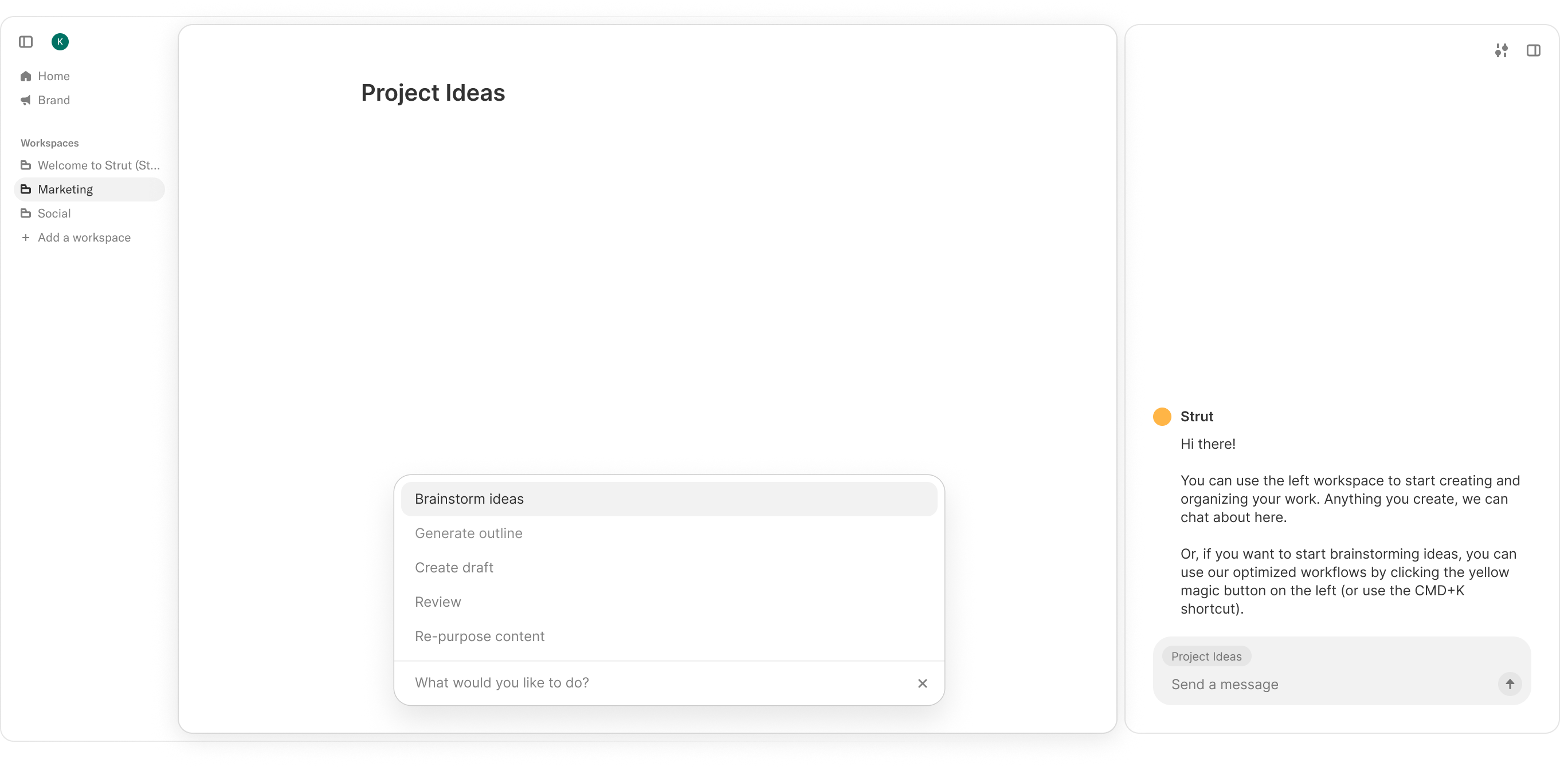Strut — The all-in-one AI workspace for writing