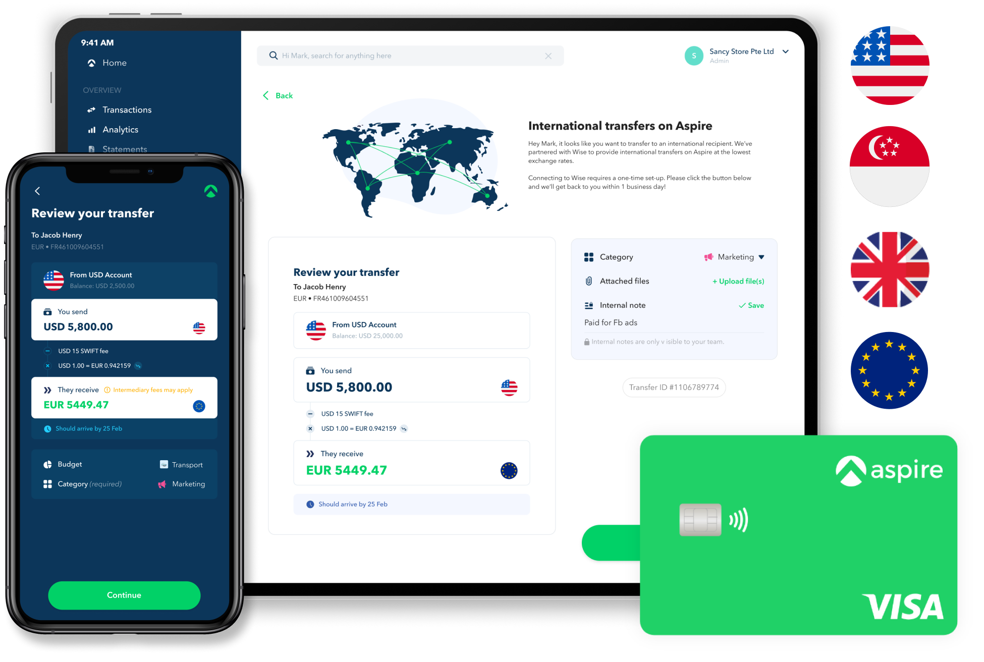環球付款服務費用極低 | Aspire