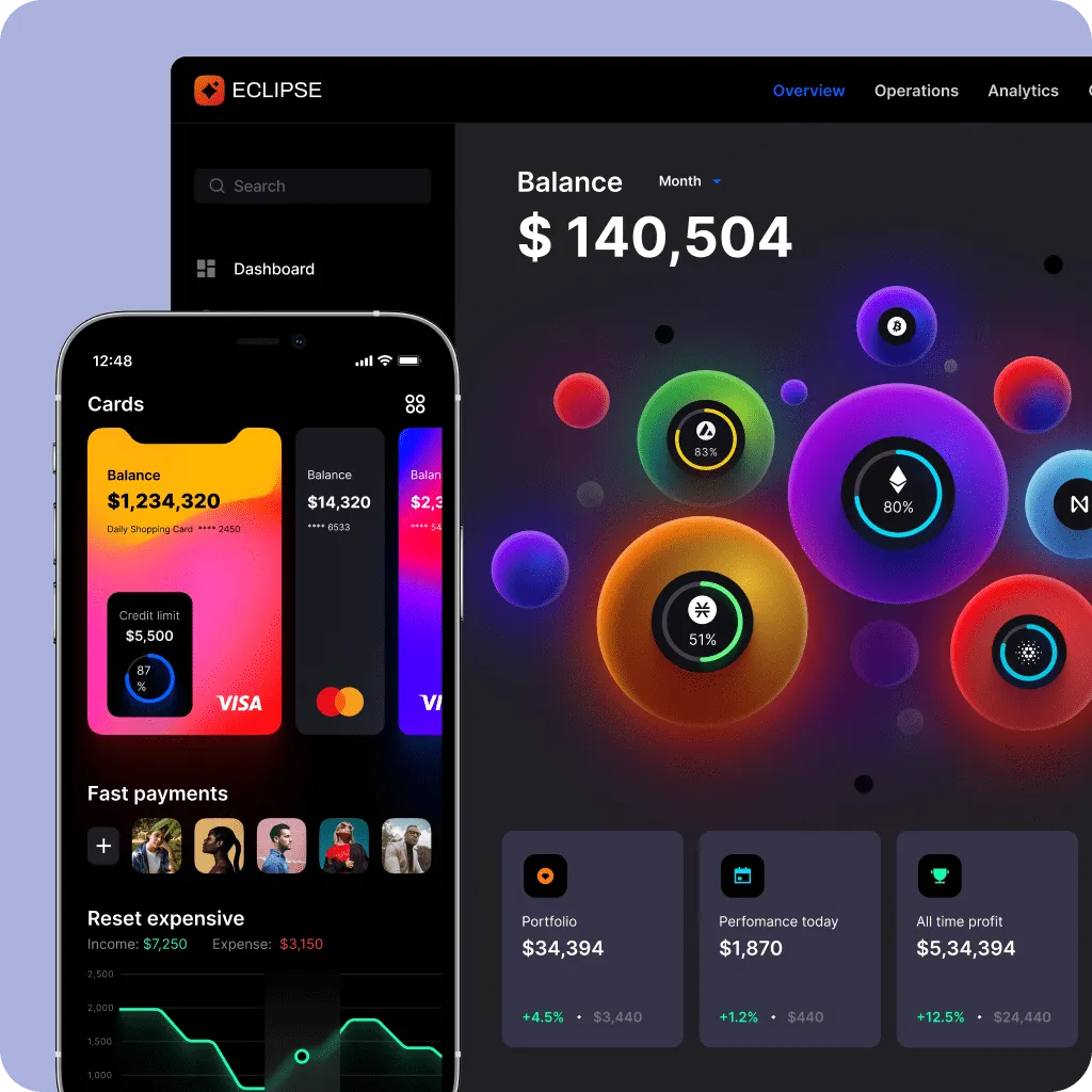 Eclipse UI kit for Figma - desktop & mobile dashboard templates