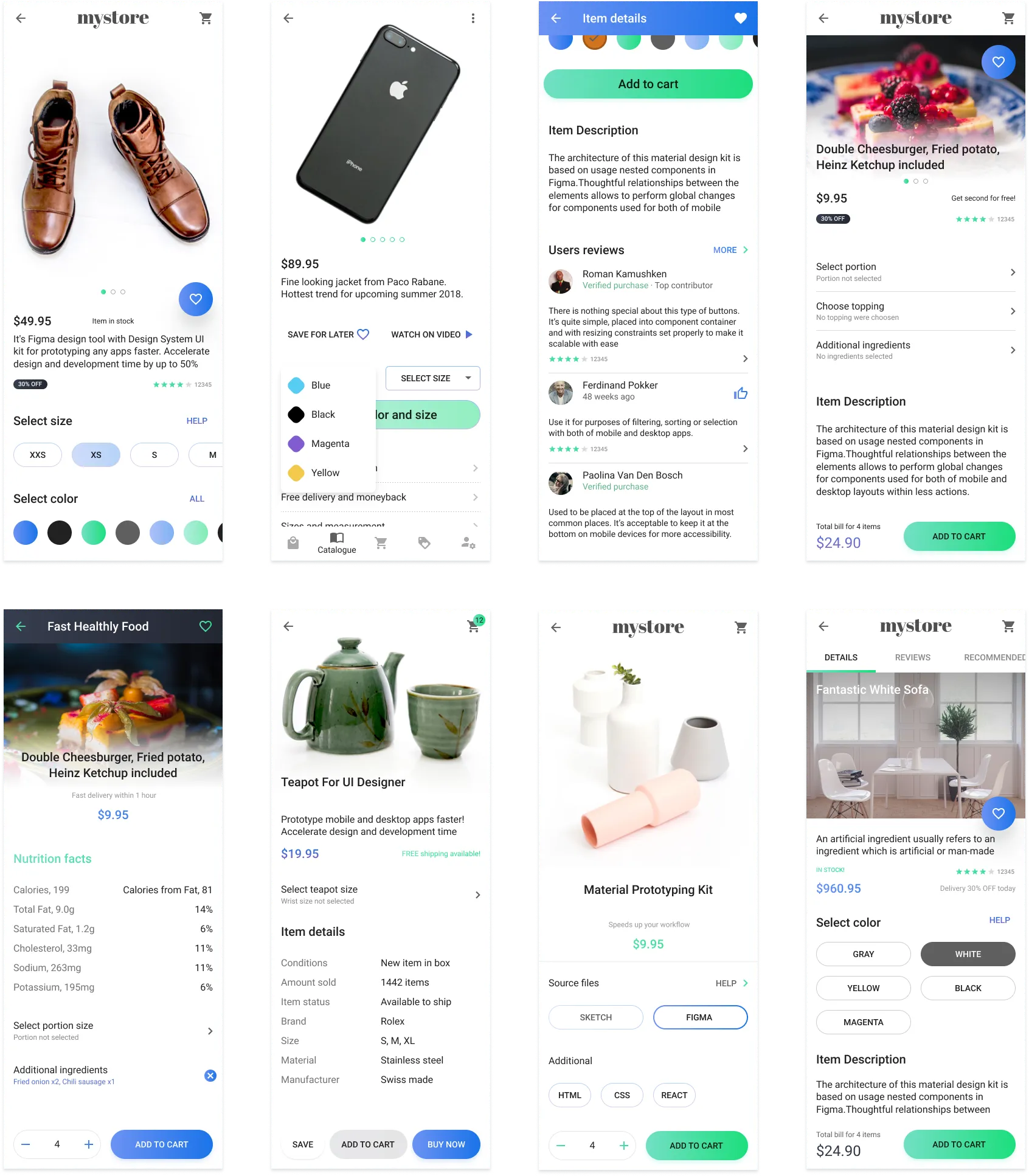 Figma Android UI kit - mobile app templates