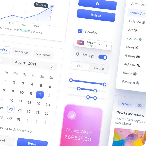 Rome UI kit – Figma dashboard library. For mobile & Desktop apps