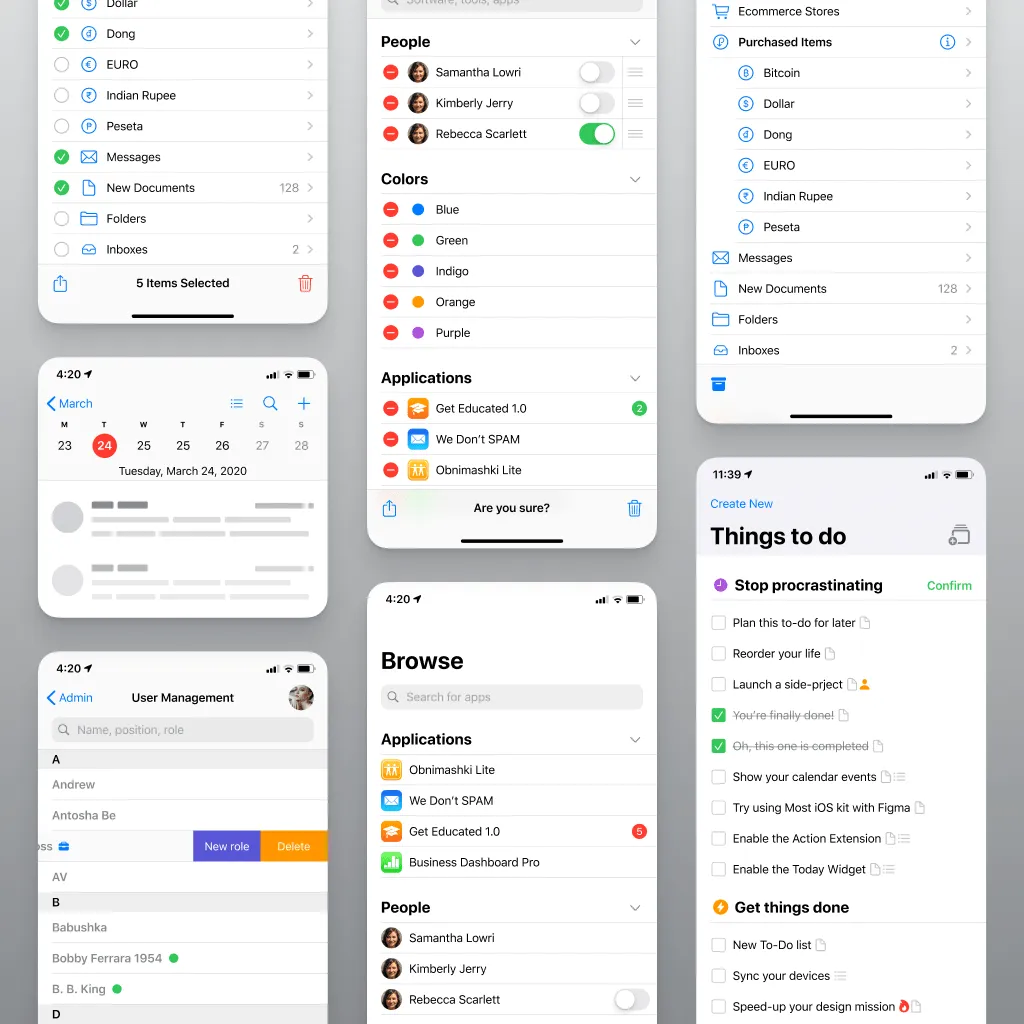 iOS design system for Figma - UI kit with components