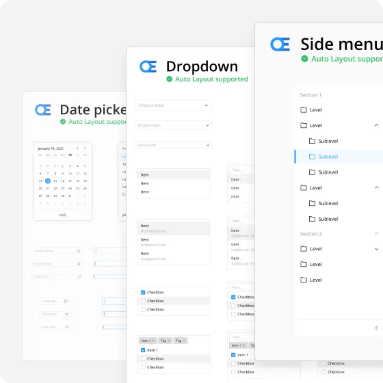 Figma design system - 3000+ components, 30+ dashboard templates