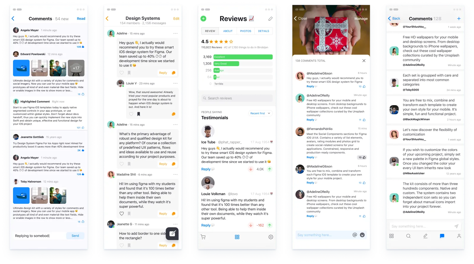 Figma iOS UI kit with 240 mobile app templates