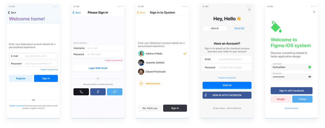 Figma iOS UI kit with 240 mobile app templates
