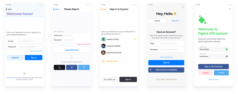 Figma iOS UI kit with 240 mobile app templates