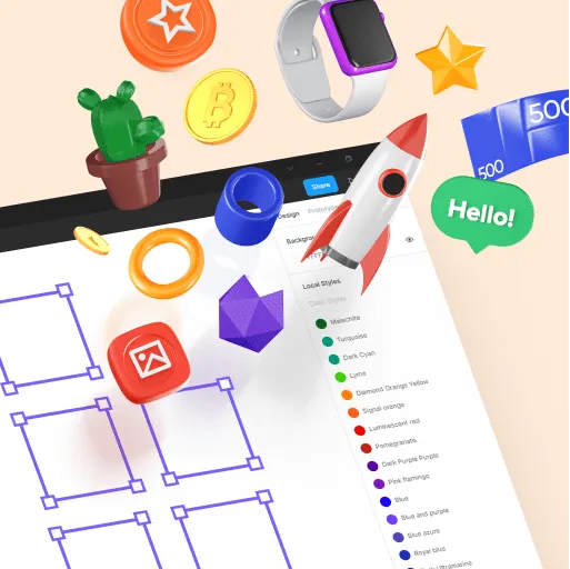 Figma presentation templates & 3D scene builder - Levitate UI kit