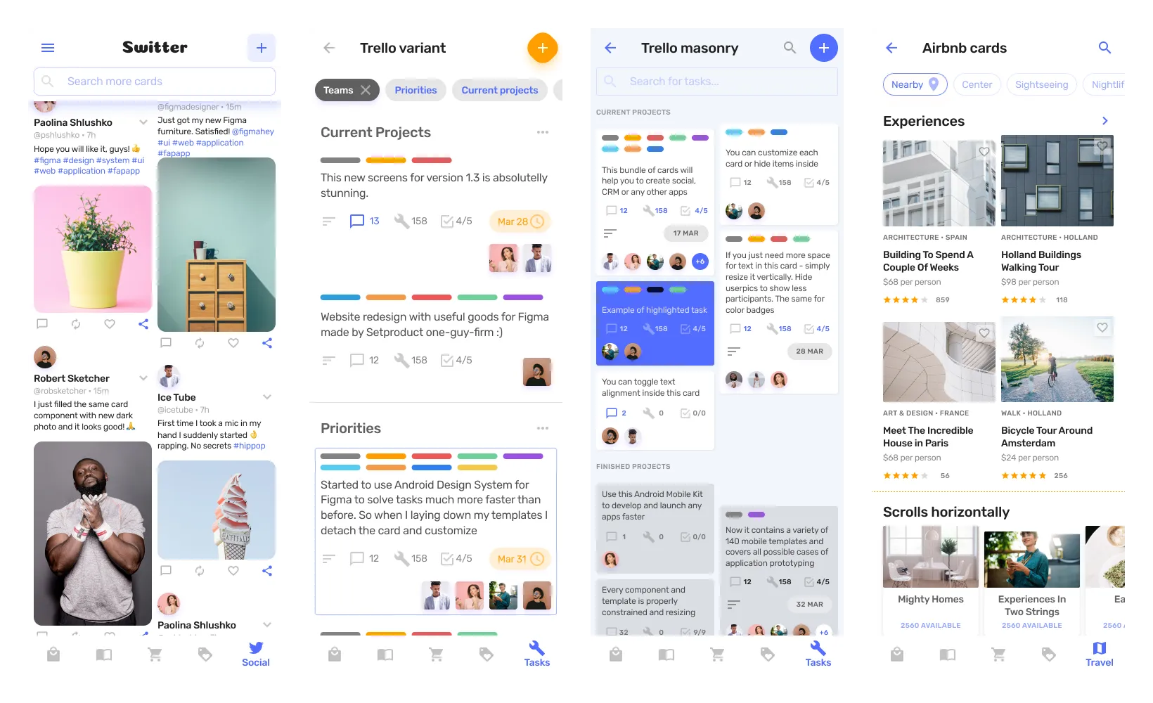 Figma Android UI kit - mobile app templates