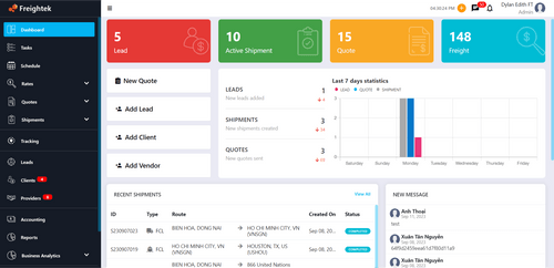 Freightek: Phần Mềm Freight Forwarder | Nền Tảng Doanh Nghiệp Logistics