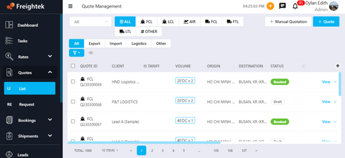 Freightek: Phần Mềm Freight Forwarder | Nền Tảng Doanh Nghiệp Logistics