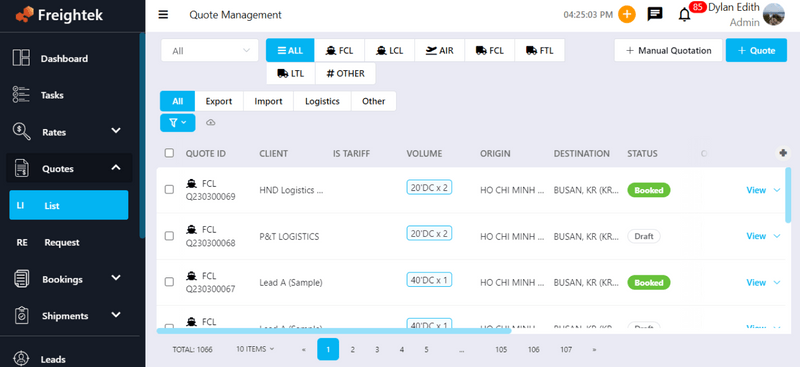 Freightek: Phần Mềm Freight Forwarder | Nền Tảng Doanh Nghiệp Logistics