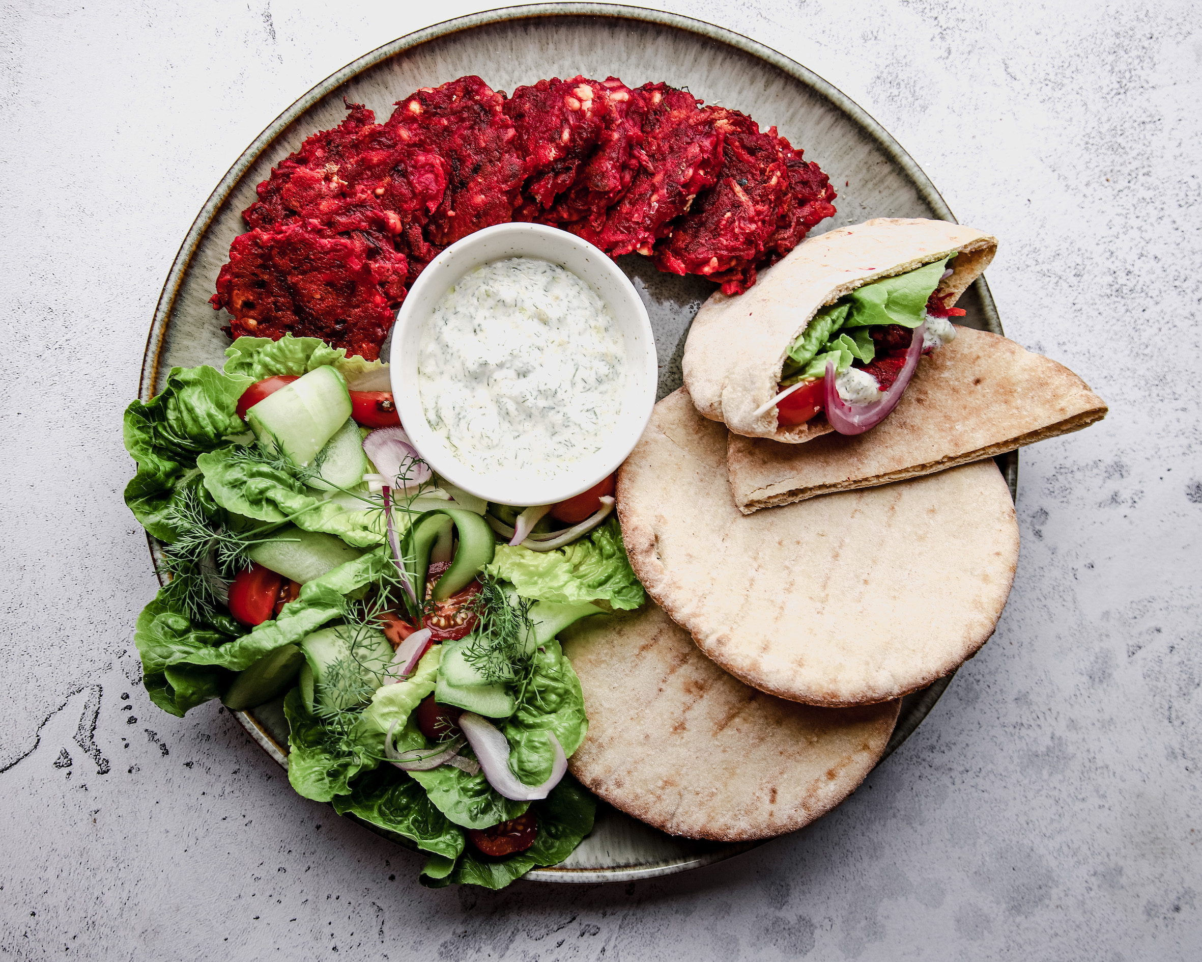 Beetroot, Carrot & Feta Koftas w/ Pita Breads | Wonky Box Recipe