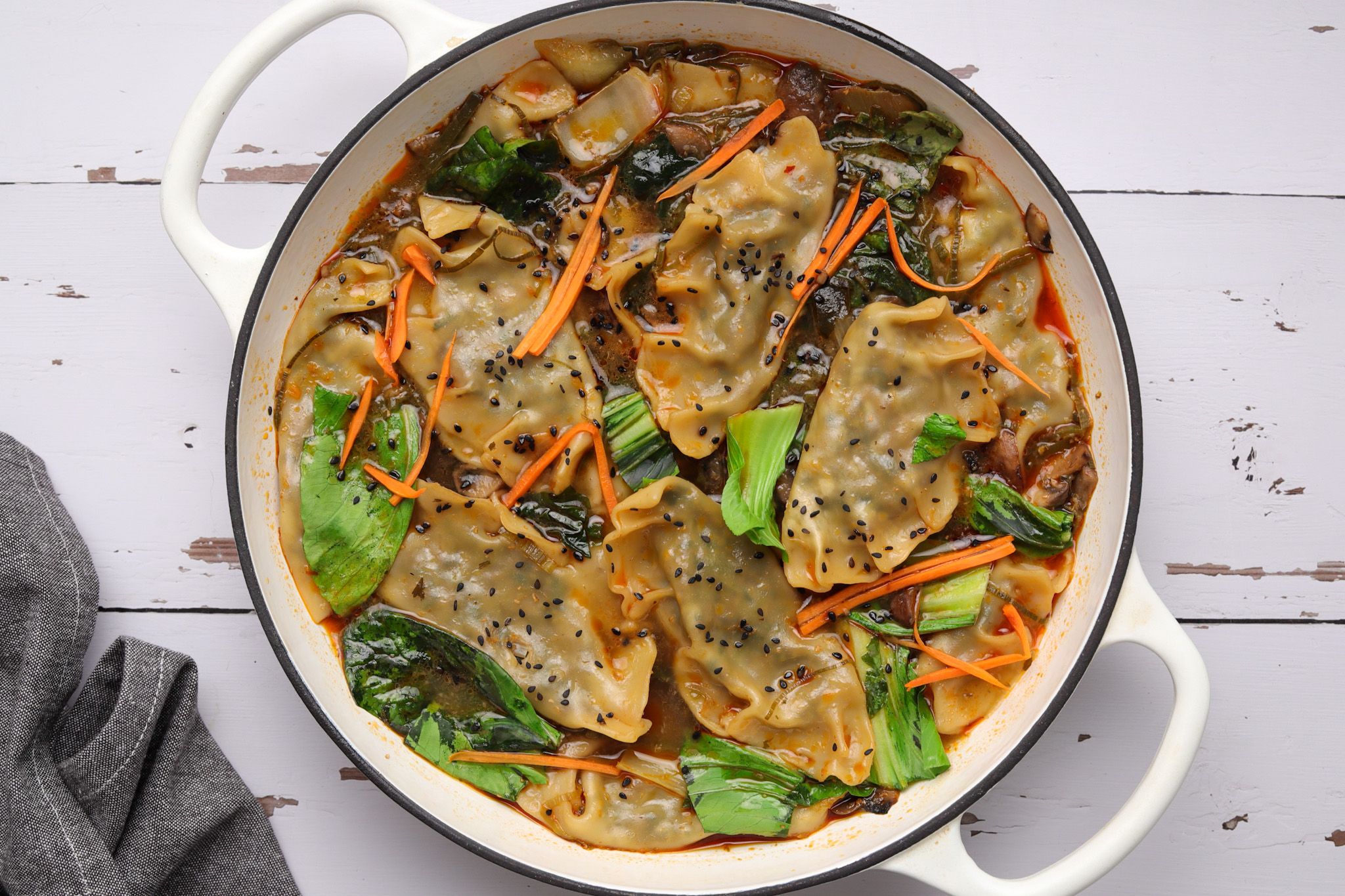 Leek & Mushroom Pot Sticker Soup | Wonky Box Recipe