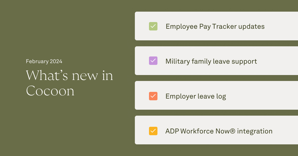 Cocoon leave management product updates February 2024