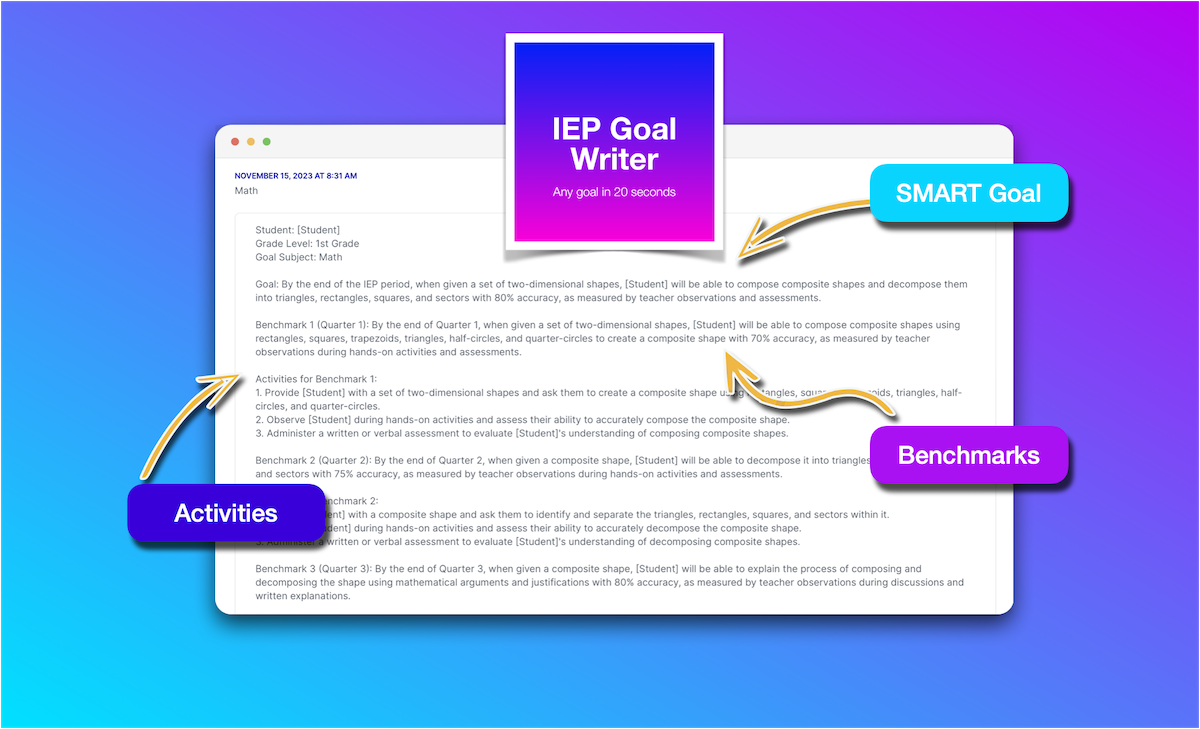 IEP CoPilot: AI-Driven IEP Writing for Goals, BIPs & Interventions