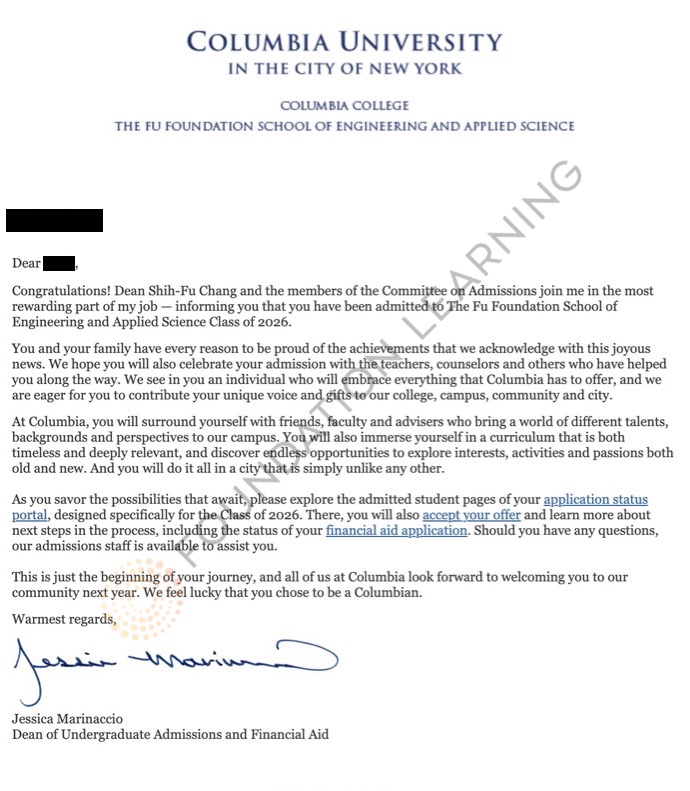 Acceptance Letters | Foundation Learning