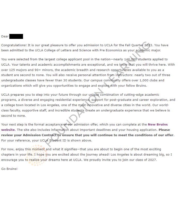 Acceptance Letters | Foundation Learning