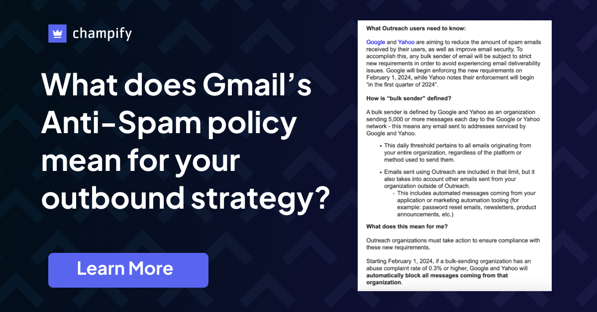 What does Gmail's Anti-Spam policy mean for your outbound strategy?