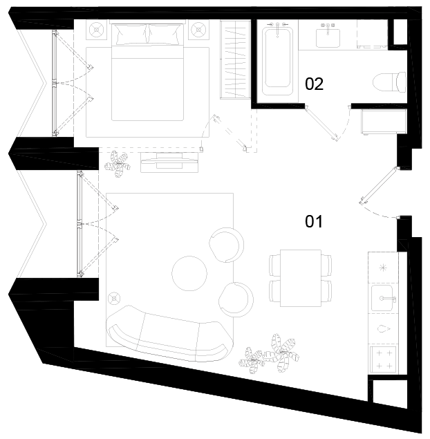 Apartament 1-pokojowy 42.51 m² w Centrum - C/2/01 | Bernardyńska 4