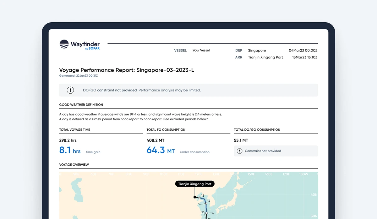 Voyage Optimization with Wayfinder