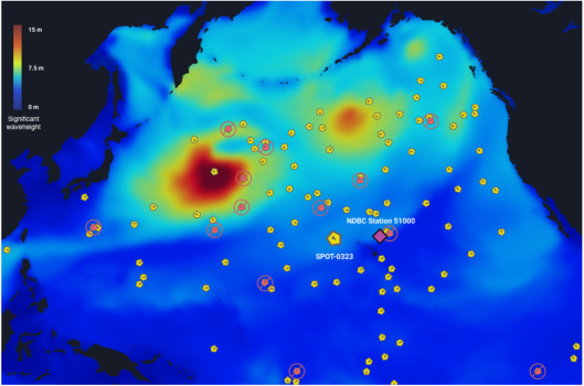 Assimilation of significant wave height from distributed ocean wave sensors