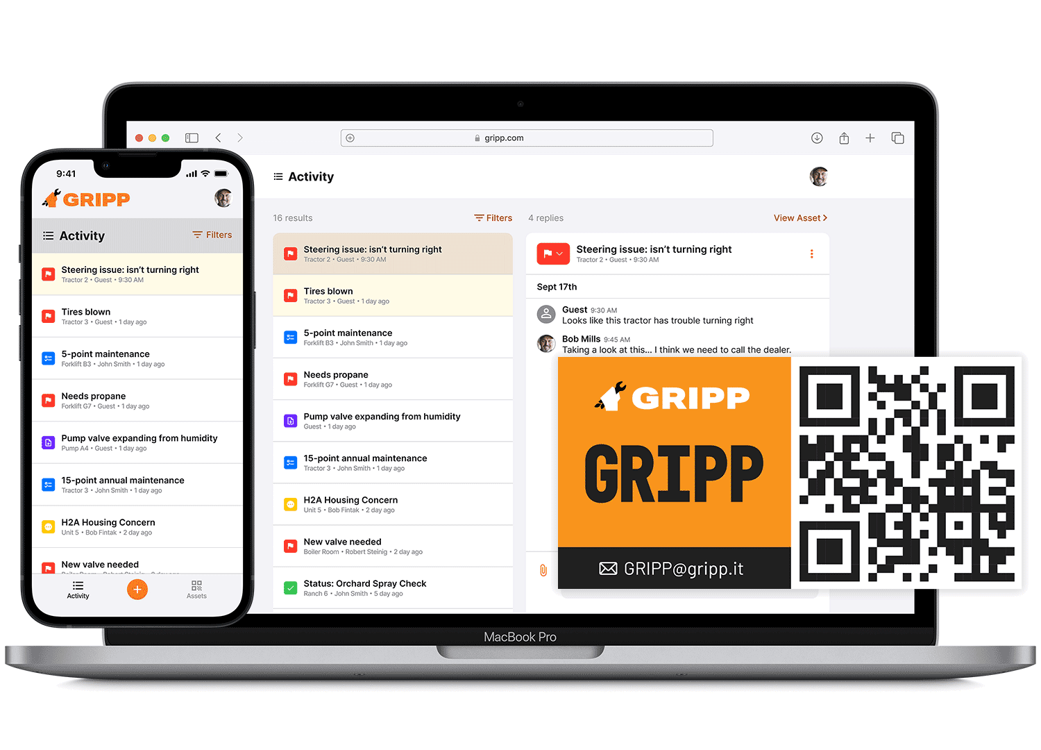gripp.ag | Manage Equipment Maintenance via App