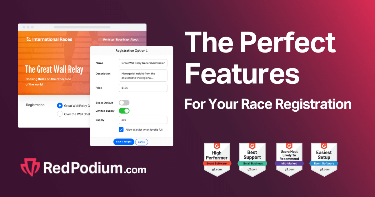RedPodium Features | The Perfect Features For Your Race Registration
