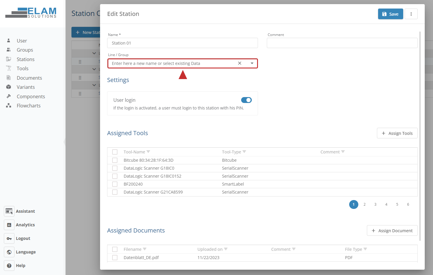 Create Lines - ELAM Solutions