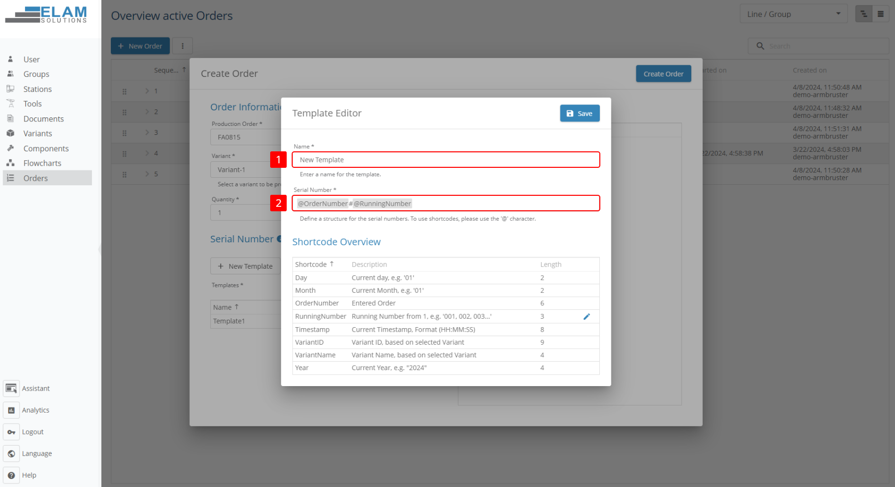 Auftragsverwaltung - ELAM Solutions