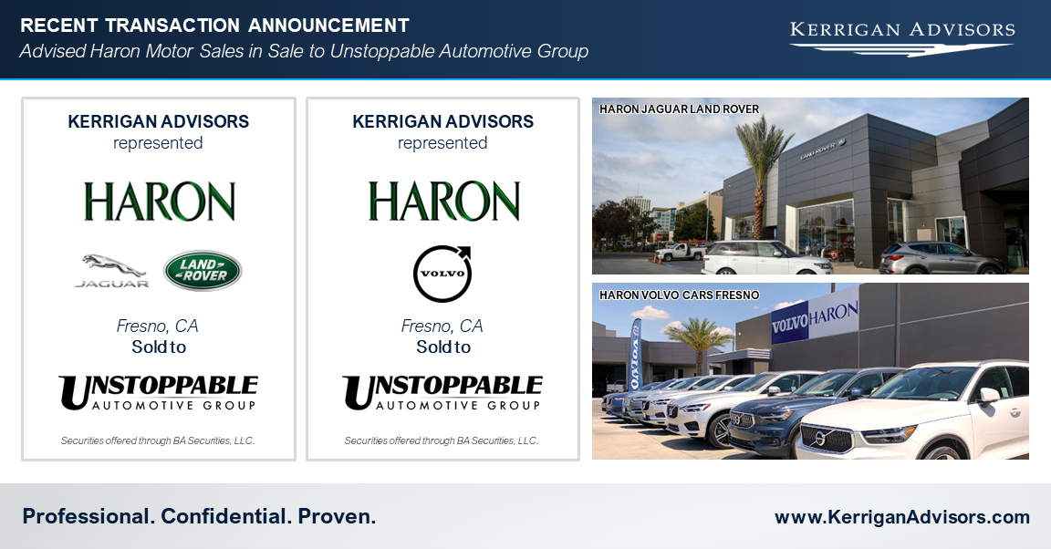 Kerrigan Advisors Represents Haron Motors in Sale of Jaguar Land Rover ...